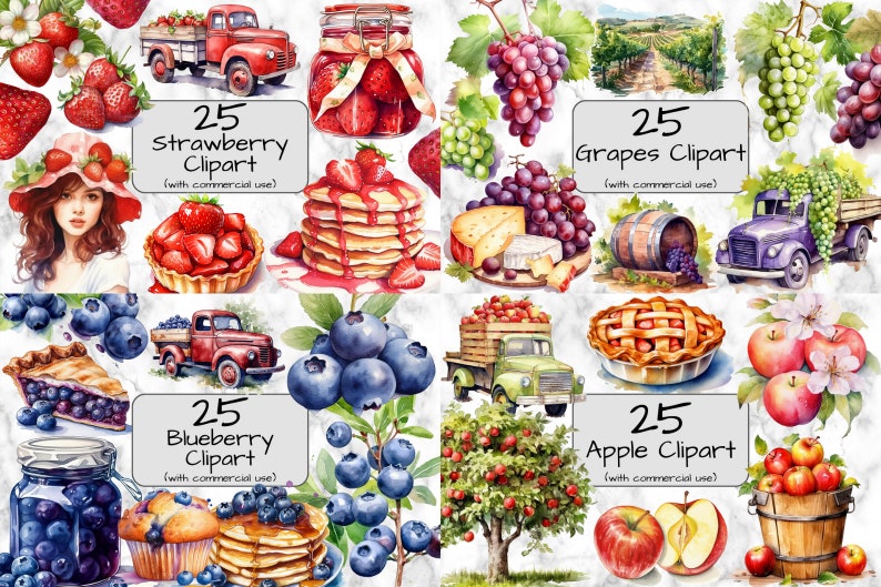 300 Fruits MEGAPACK. Fruit Clipart. PNG Formant. Transparent - Etsy