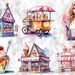 Watercolor Ice Cream Shop Clipart. Summer Clipart. PNG Format. - Etsy