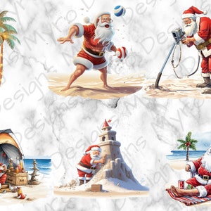 Santa on the Beach Clipart. Digital Art & Sublimation. PNG Format ...