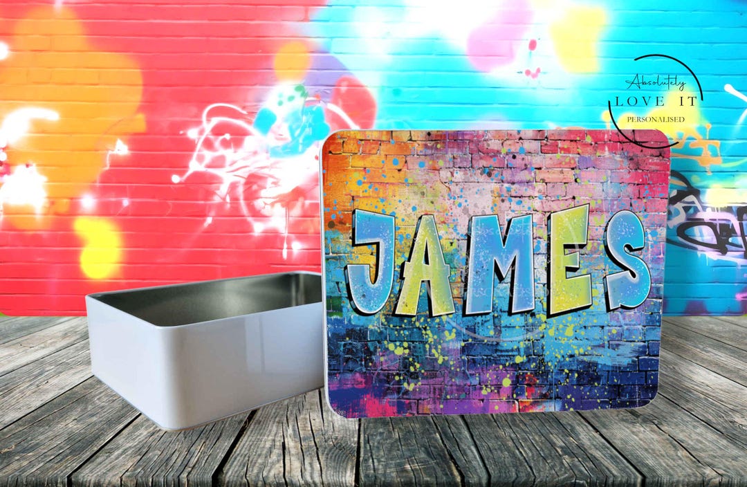 Personalised Graffiti Art Treats Tin, Customised Street Art Snack Tin ...