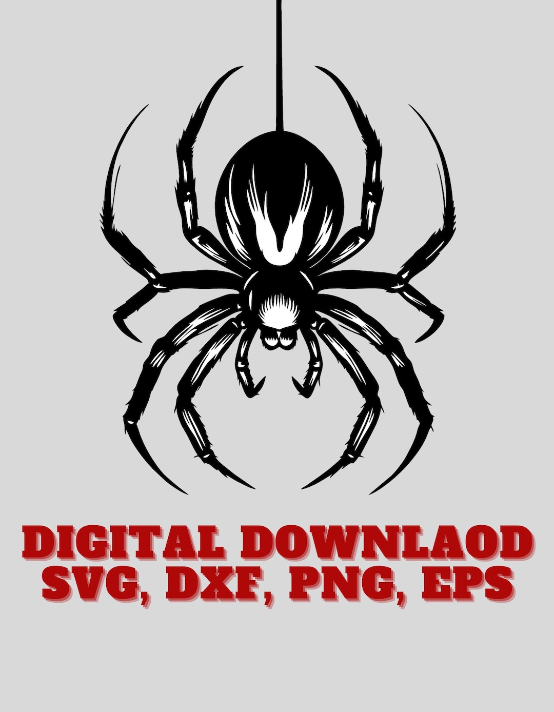Black Widow Spider, Svg, Png, Dxf, Eps, Decals, Stickers, Printable ...