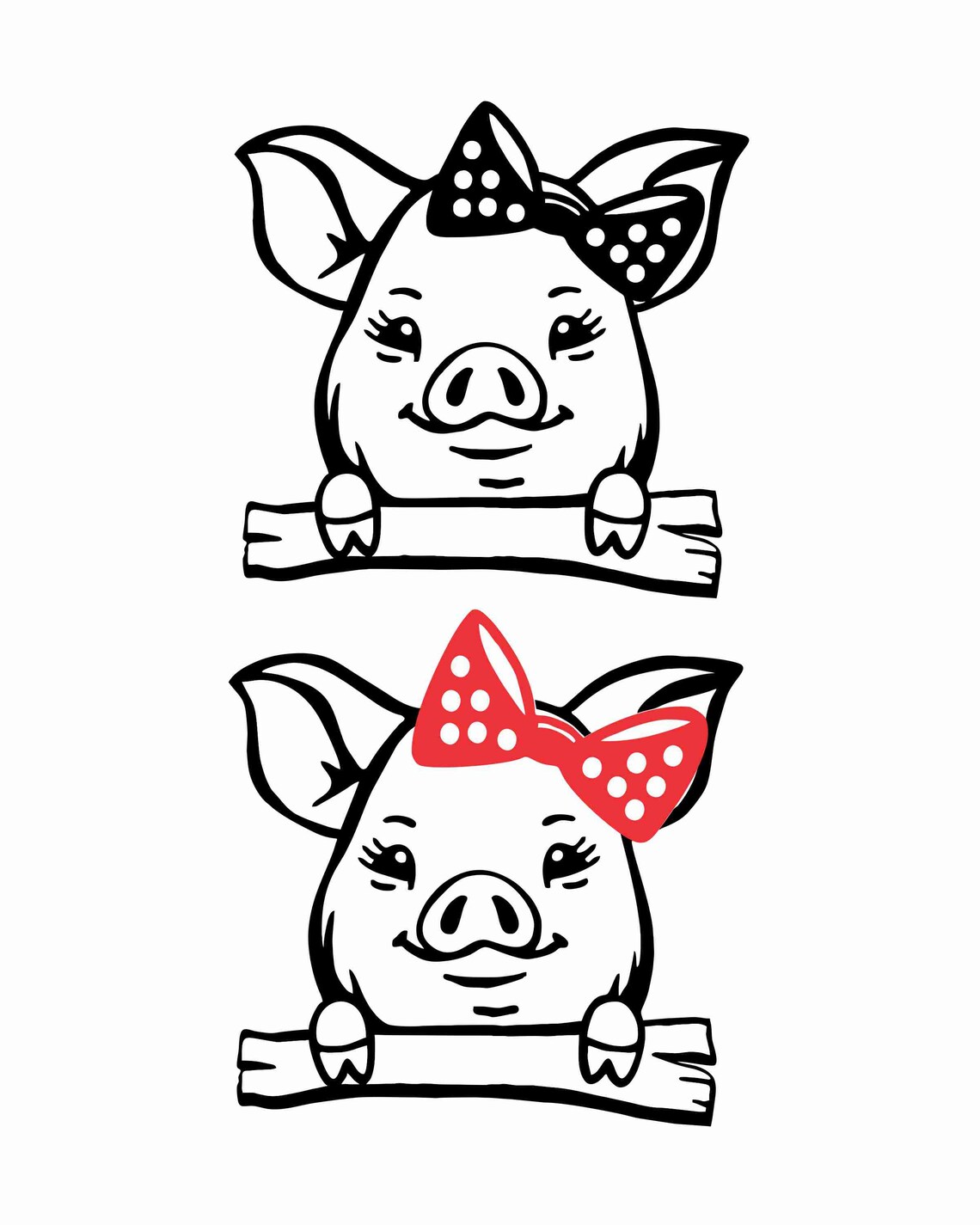Peeking Pig Svg, Png, Eps, Dxf, Printable and Cut Files. Digital ...