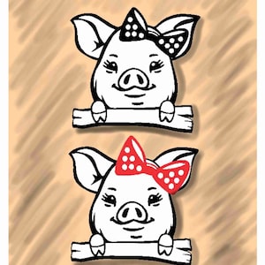 Peeking Pig Svg, Png, Eps, Dxf, Printable and Cut Files. Digital ...