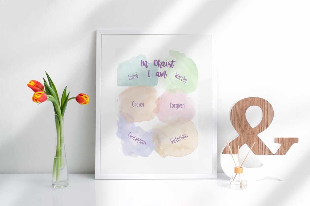 In Christ I Am Christian Wall Art for Children, Kids Room Decor ...