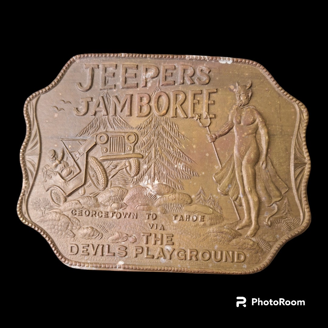 Rare 1975 Jeepers Jamboree Vintage Solid Brass Commemorative Belt ...