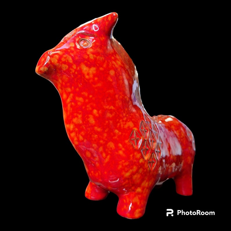 Rare 1960s Aldo Londi Bitossi Red Bull Italian Sculpture - Etsy