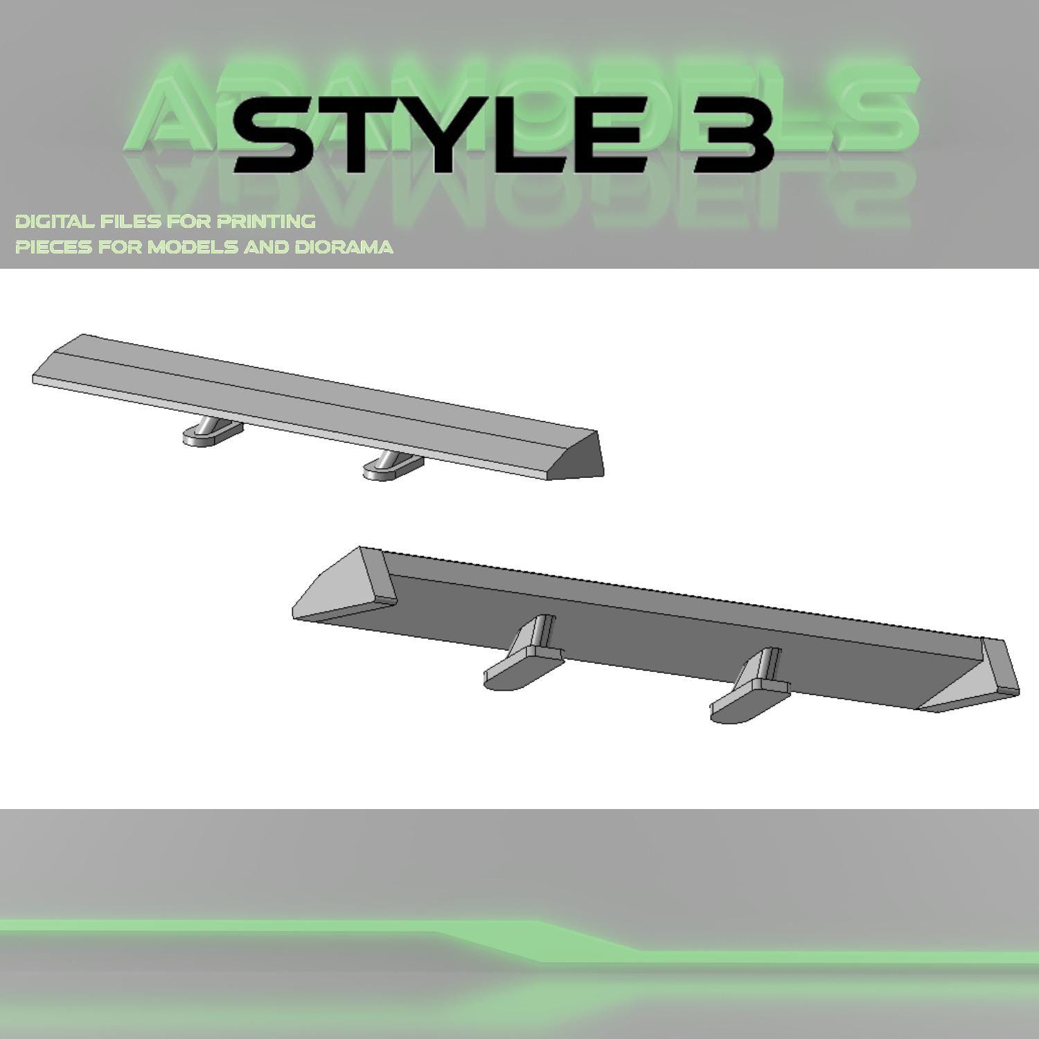 Rear Car Spoiler Stl Files for Models. Pack 2 - Etsy