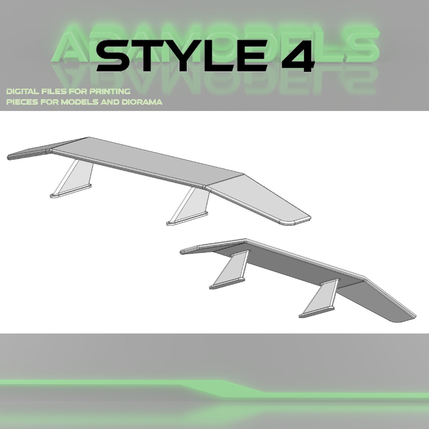 Rear Car Spoiler Stl Files for Models - Etsy