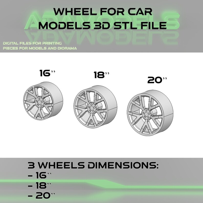 Wheels for Car Models Stl Files (including Hotweels Scale) - Etsy