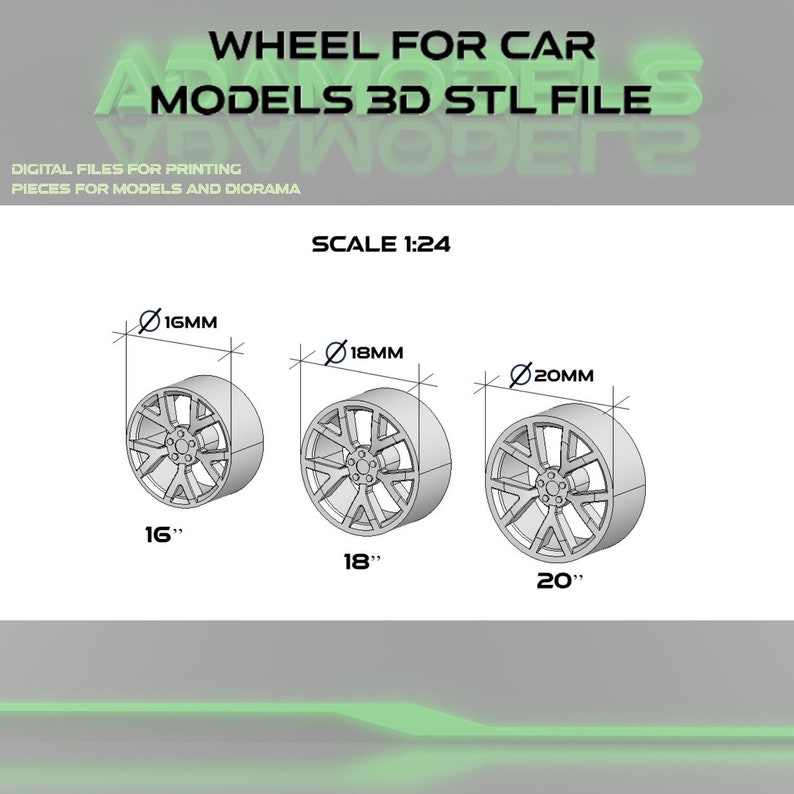 Wheels for Car Models Stl Files (including Hotweels Scale) - Etsy