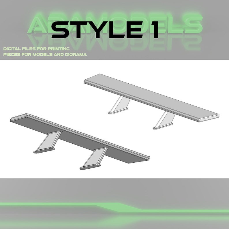 Rear Car Spoiler Stl Files for Models - Etsy