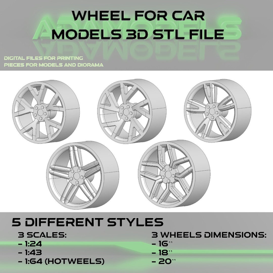 Wheels for Car Models Stl Files (including Hotweels Scale) - Etsy