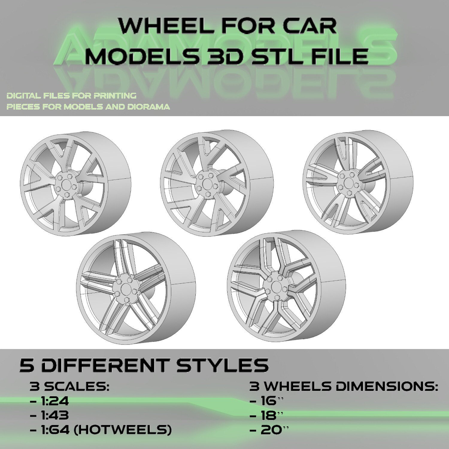 Wheels for Car Models Stl Files (including Hotweels Scale) - Etsy