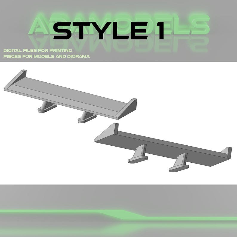Rear Car Spoiler Stl Files for Models. Pack 2 - Etsy