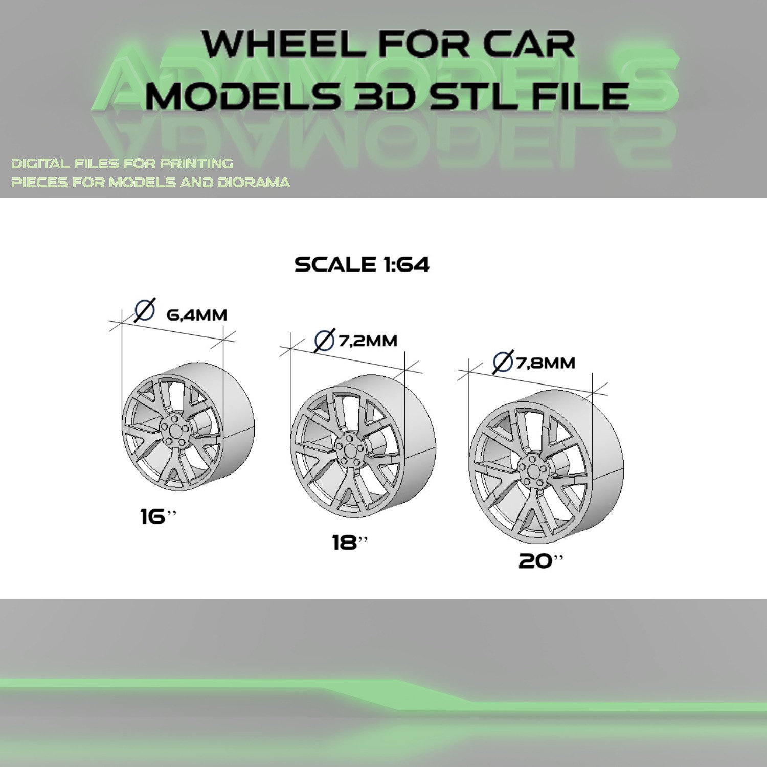 Wheels for Car Models Stl Files (including Hotweels Scale) - Etsy