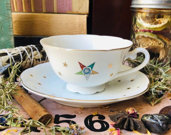 Vintage Order of the Eastern Star Teacup | Antique Tea Leaf Reading Cup ...