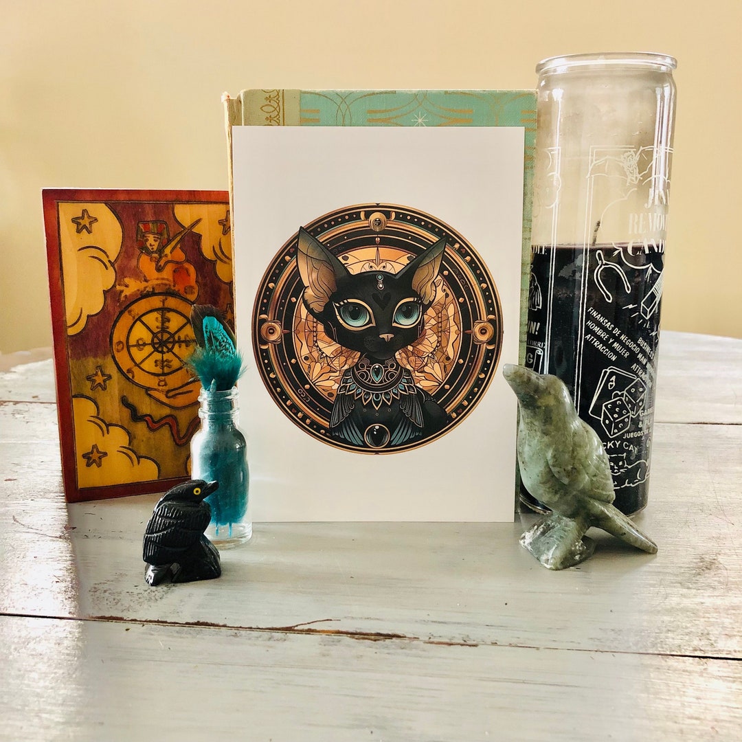 Bast Art Print | Goddess Bastet Altar Art | Witch's Altar Magick Alter ...
