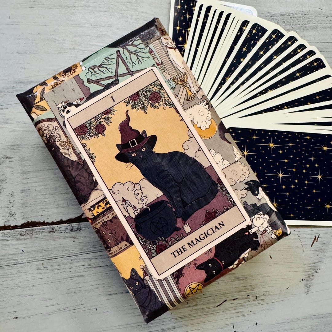 Handmade Tarot Card Box | Cat Tarot Card Box | the Magician Tarot Box ...
