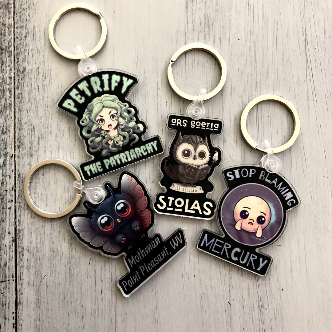 Occult Keychains | Petrify the Patriarchy Keychain | Stop Blaming Mercury Keychain | Stolas ...