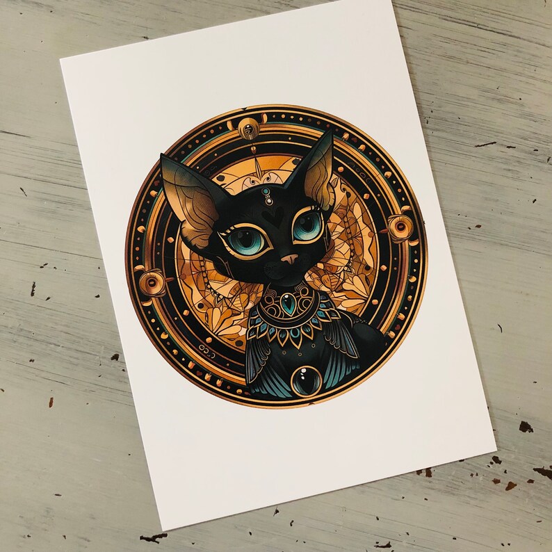 Bast Art Print | Goddess Bastet Altar Art | Witch's Altar Magick Alter ...