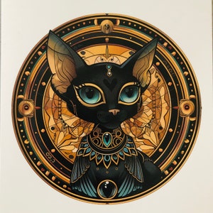 Bast Art Print Goddess Bastet Alter Art Witch's Alter Magick Alter ...