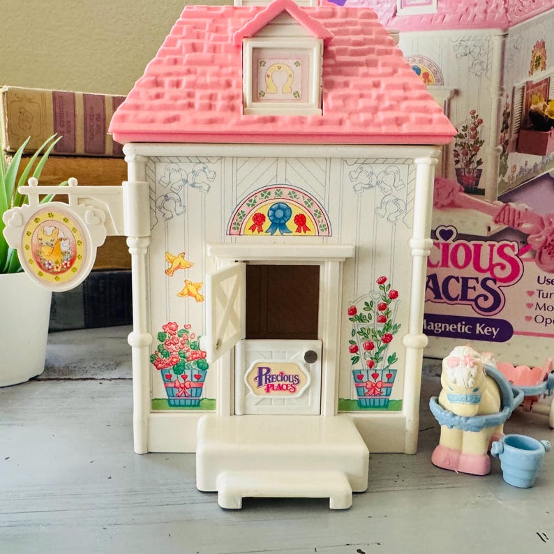 Vintage 1980's Fisher-price Precious Places Blue Ribbon Pony Stable ...