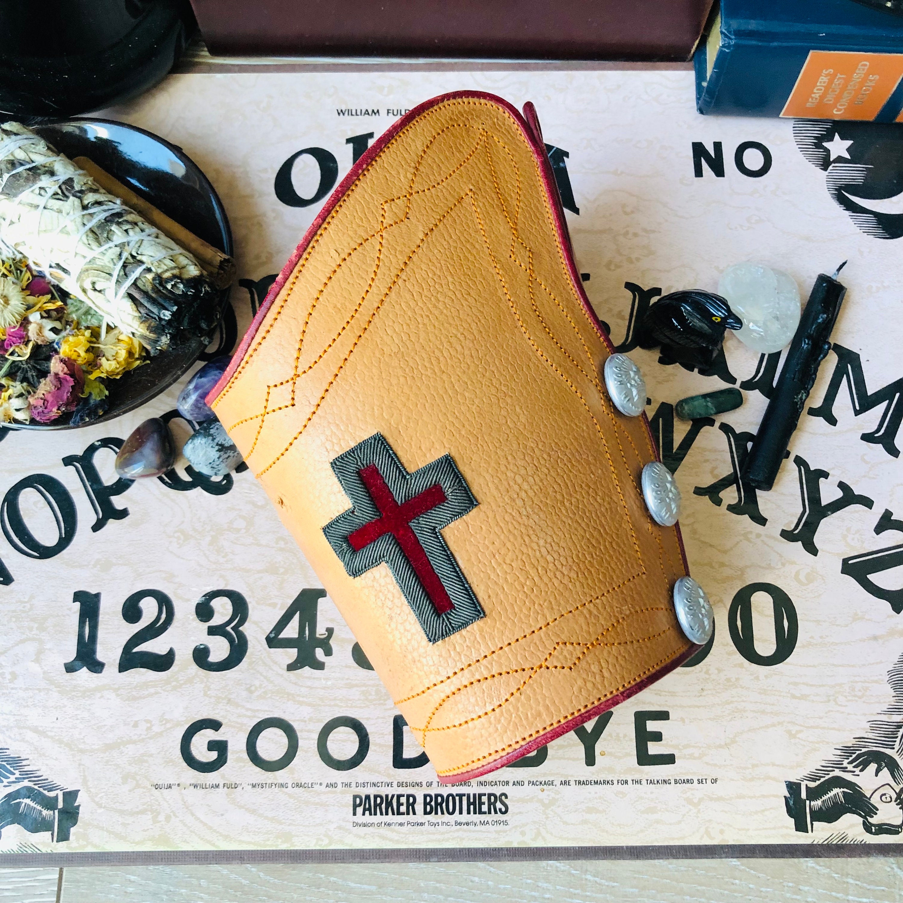 Antique Knights Templar Leather Gauntlet Vintage Masonic - Etsy