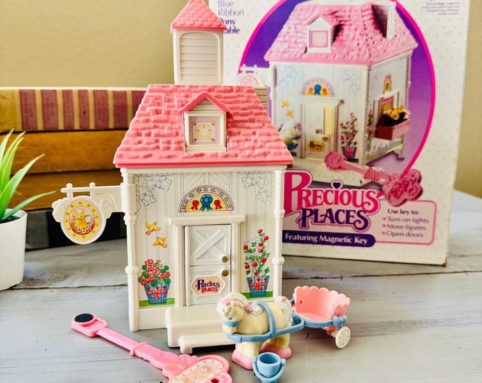 Vintage 1980's Fisher-price Precious Places Blue Ribbon Pony Stable ...