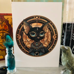 Bast Art Print Goddess Bastet Alter Art Witch's Alter Magick Alter ...