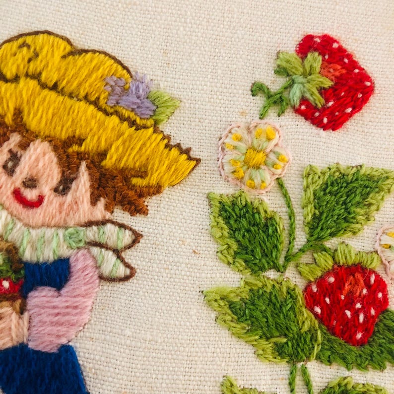 Vintage 1980's Huckleberry Pie Embroidery | 1980s Strawberry Shortcake ...