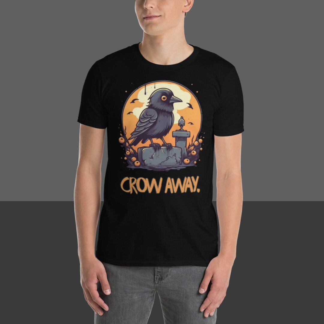 Crow Away Shirt | Kawaii Chibi Crow Raven T-shirt | Witchy Halloween ...
