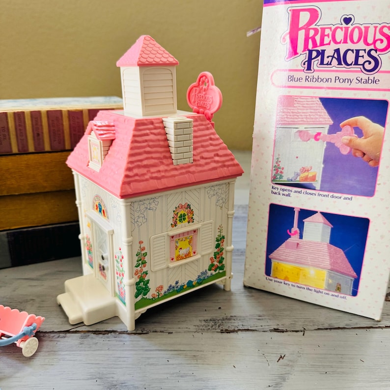 Vintage 1980's Fisher-price Precious Places Blue Ribbon Pony Stable ...