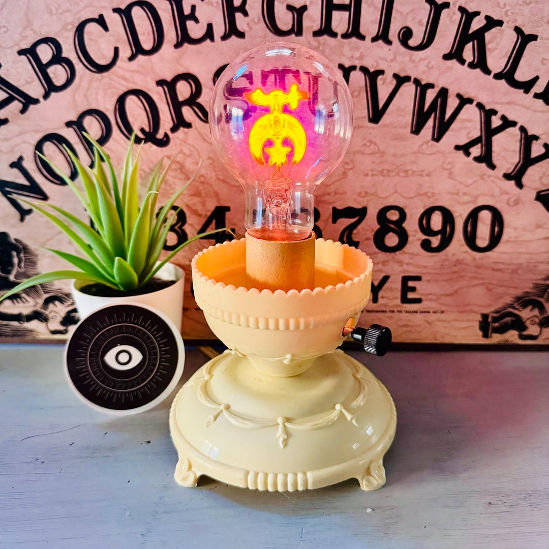Vintage Shriners Lamp | Vintage Handmade Masonic Lamp | Retro Shriners ...