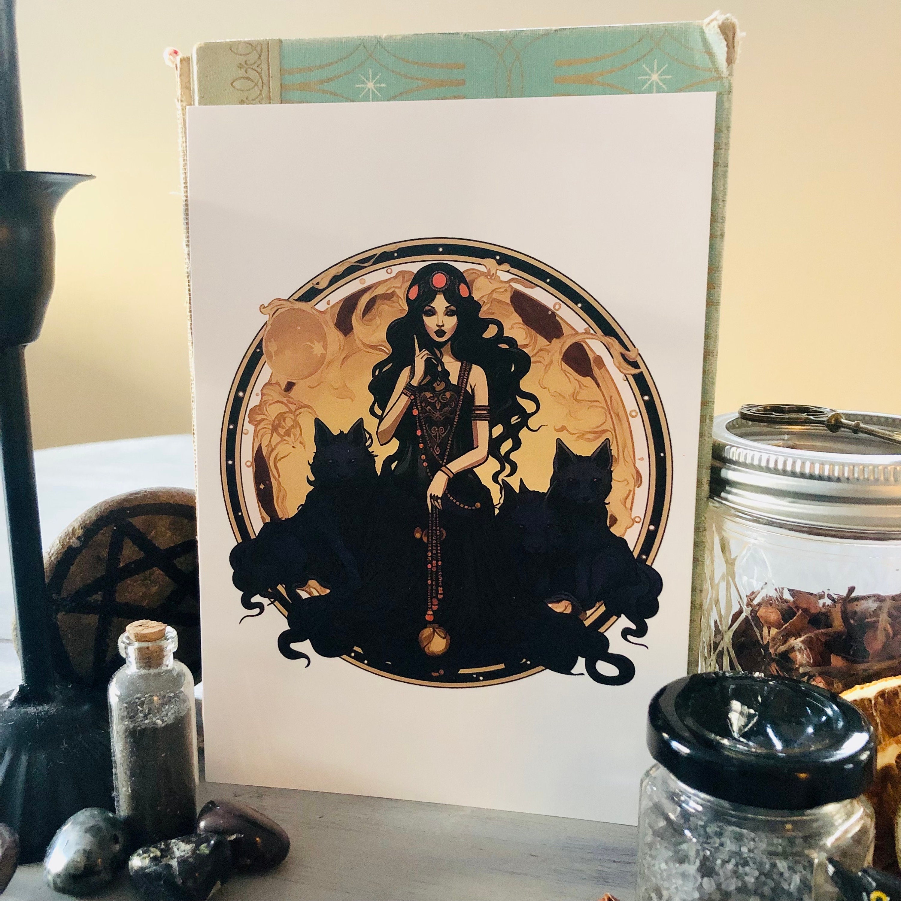 Hecate Art Print | Goddess Hecate Altar Art | Witch's Altar Magick ...