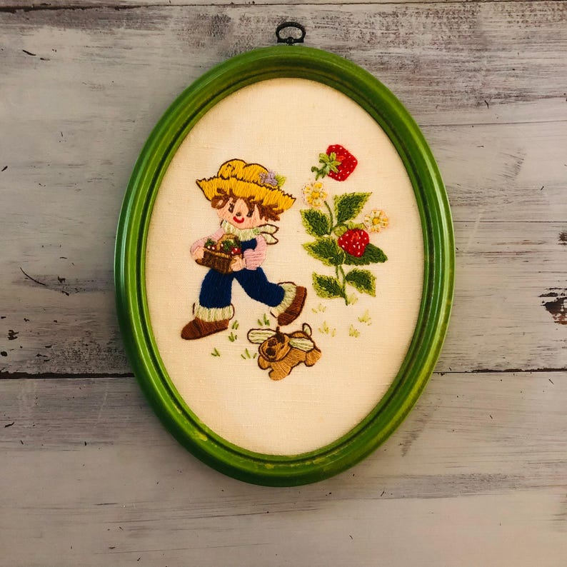 Vintage 1980's Huckleberry Pie Embroidery | 1980s Strawberry Shortcake ...