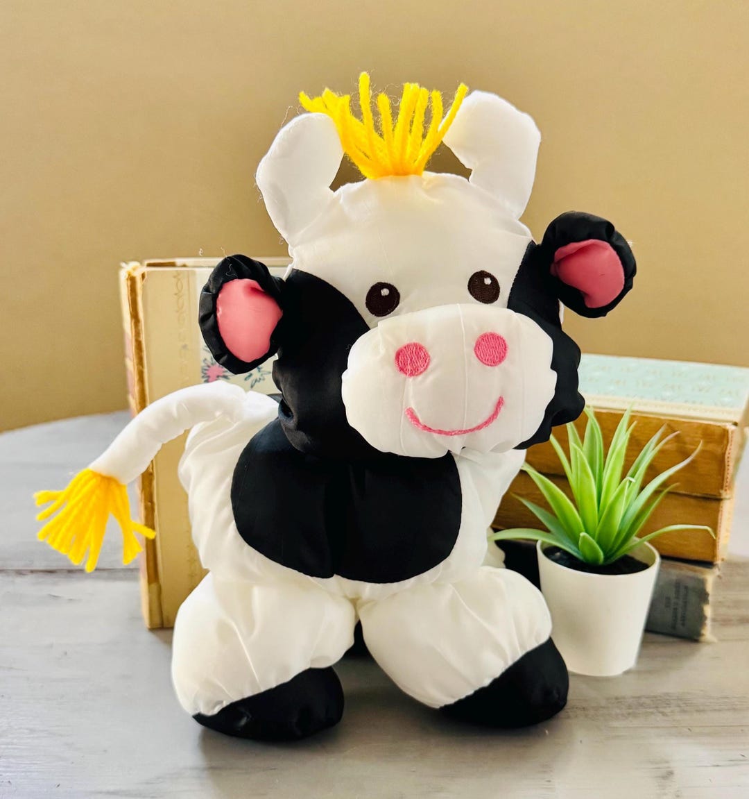 Vintage 1990's Barnyard Puffalump Cow | 1997 Fisher Price Puffalump ...