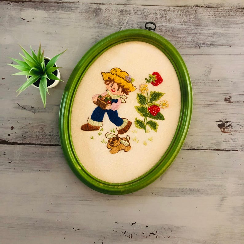 Vintage 1980's Huckleberry Pie Embroidery | 1980s Strawberry Shortcake ...