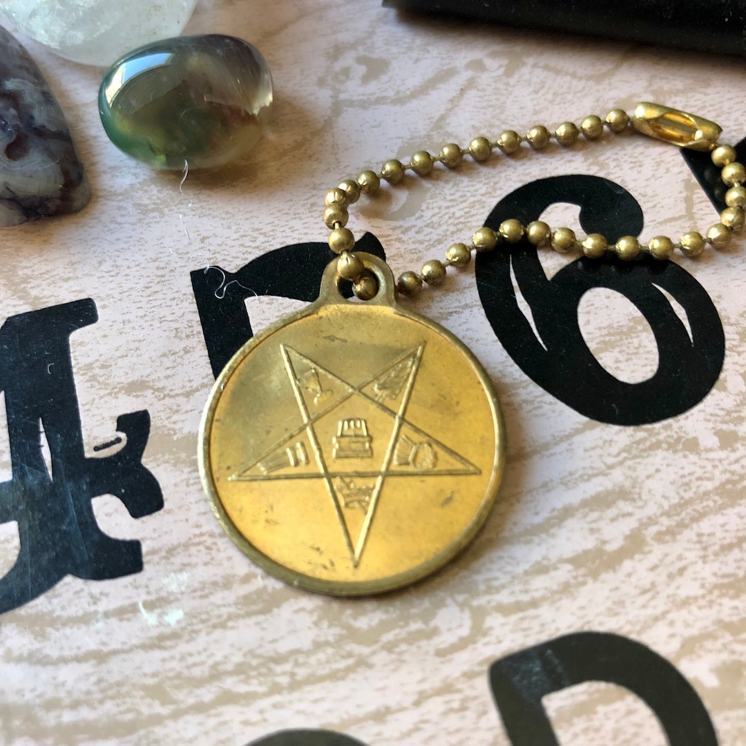 Vintage Order of the Eastern Star Charm Antique Masonic Coin Pentagram ...