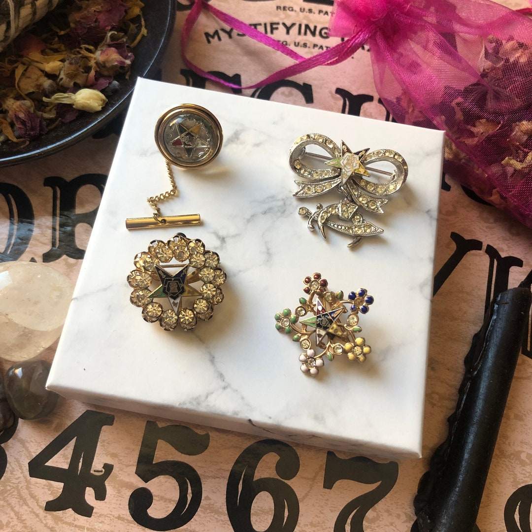 Vintage Order of the Eastern Star Brooches and Pins | Antique Masonic ...