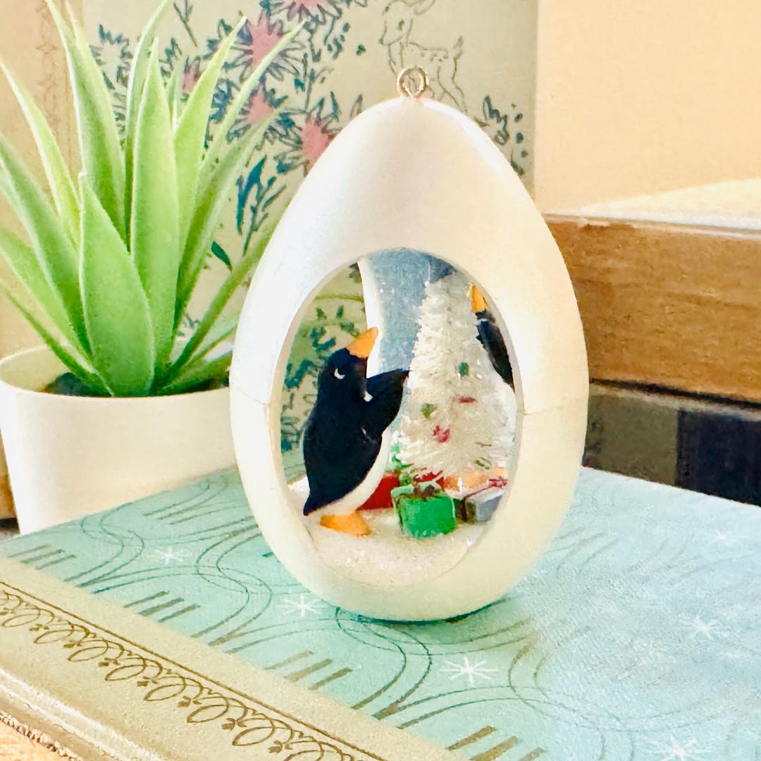 Vintage 1980's Winter Surprise Penguin Ornament | Retro Penguin ...