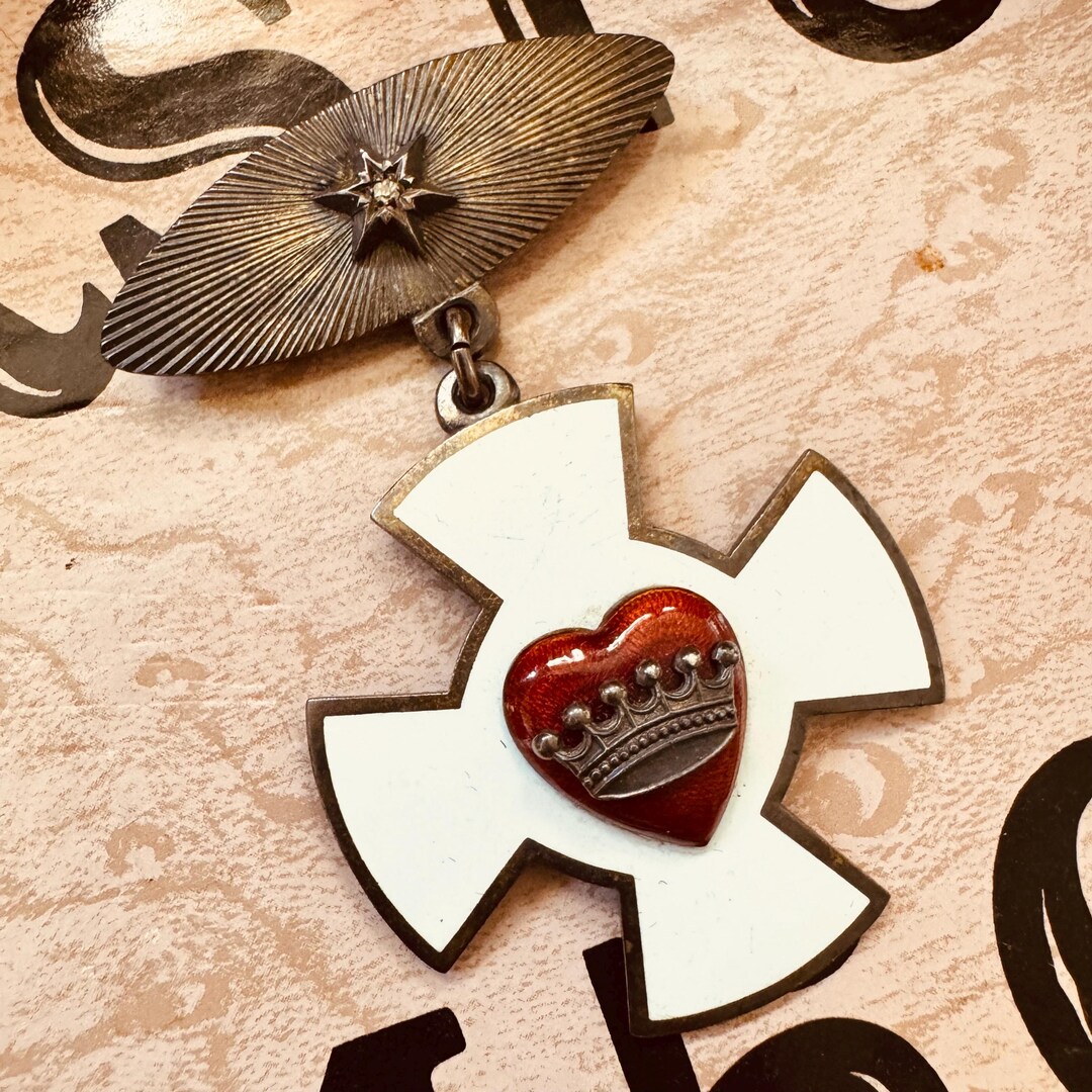 Vintage Odd Fellows Daughters of Rebekah Chivalry Medal Enamel Cross ...