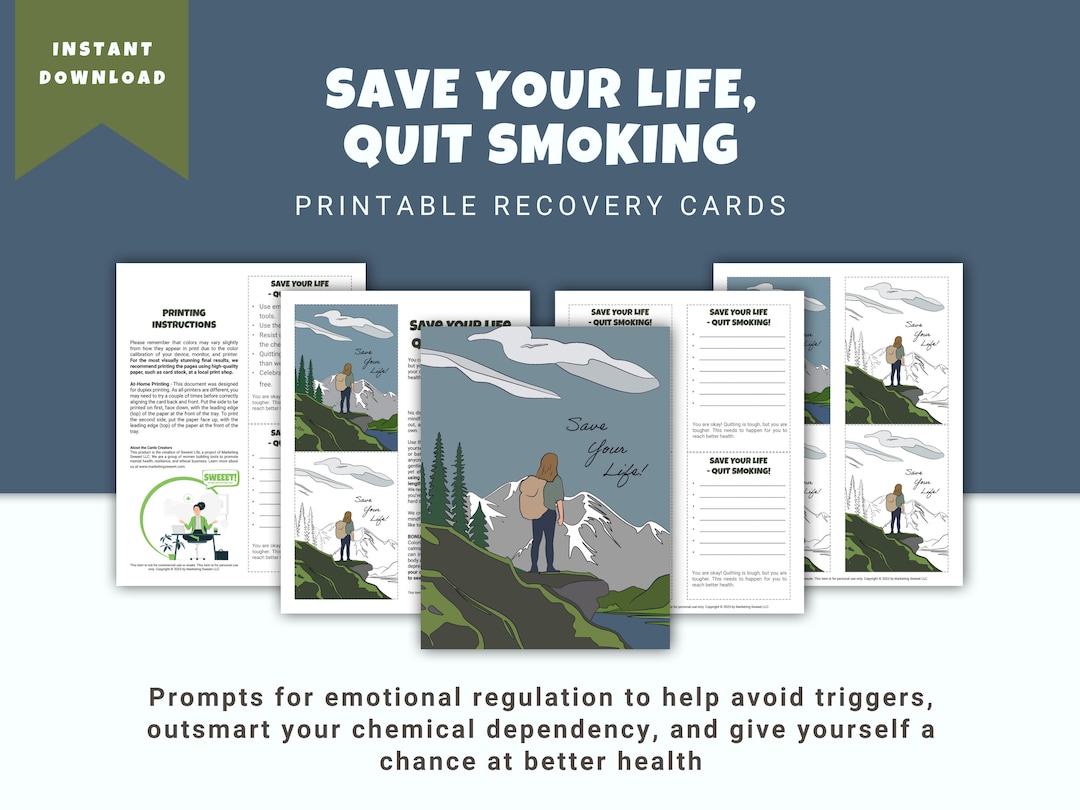 Quitting Smoking | Addiction Recovery | Quit Nicotine | Printable ...