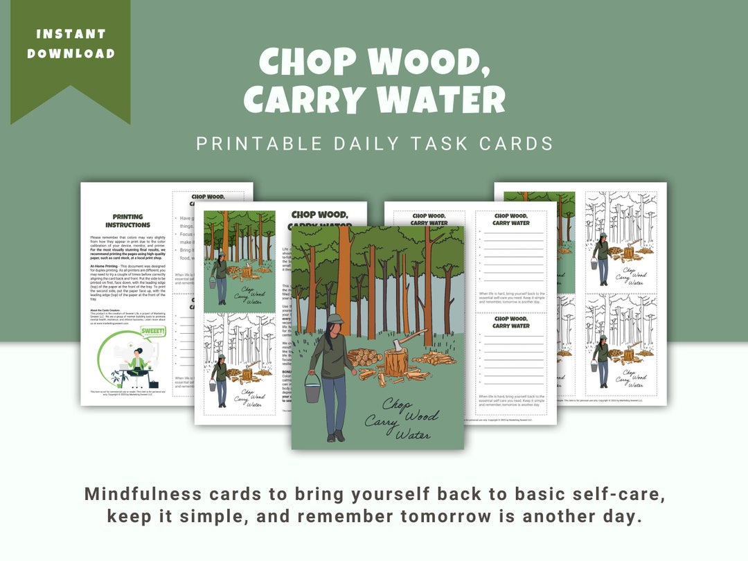 Resilience Aid | Daily Task Guide | Mindfulness Cards | Self-care Check ...