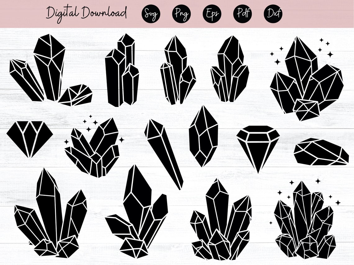 Crystals SVG File Diamonds Svg Crystals Clipart Crystals Files for ...