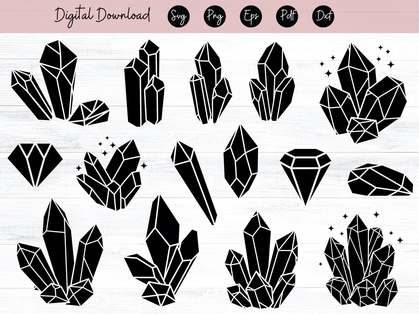 Crystals SVG File Diamonds Svg Crystals Clipart Crystals Files for ...