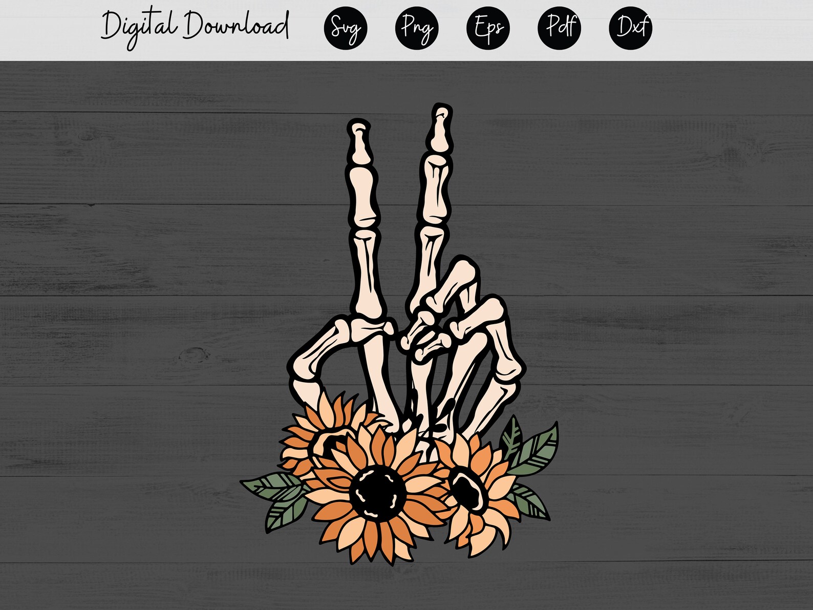 Floral Skeleton Hand Svg Hand With Butterfly Svg Bones Finger Svg ...