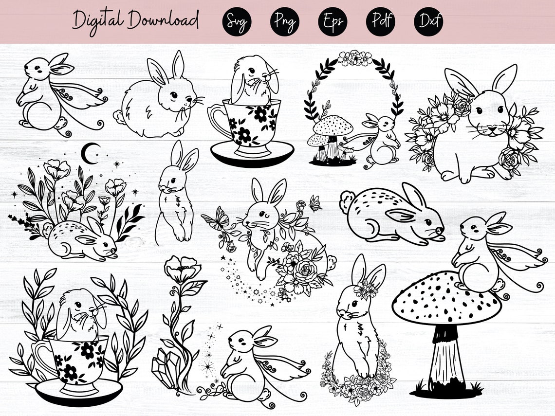 Bunny SVG Cute Bunny SVG Rabbit Head Svg Spring Svg Rabbit SVG Cut File ...