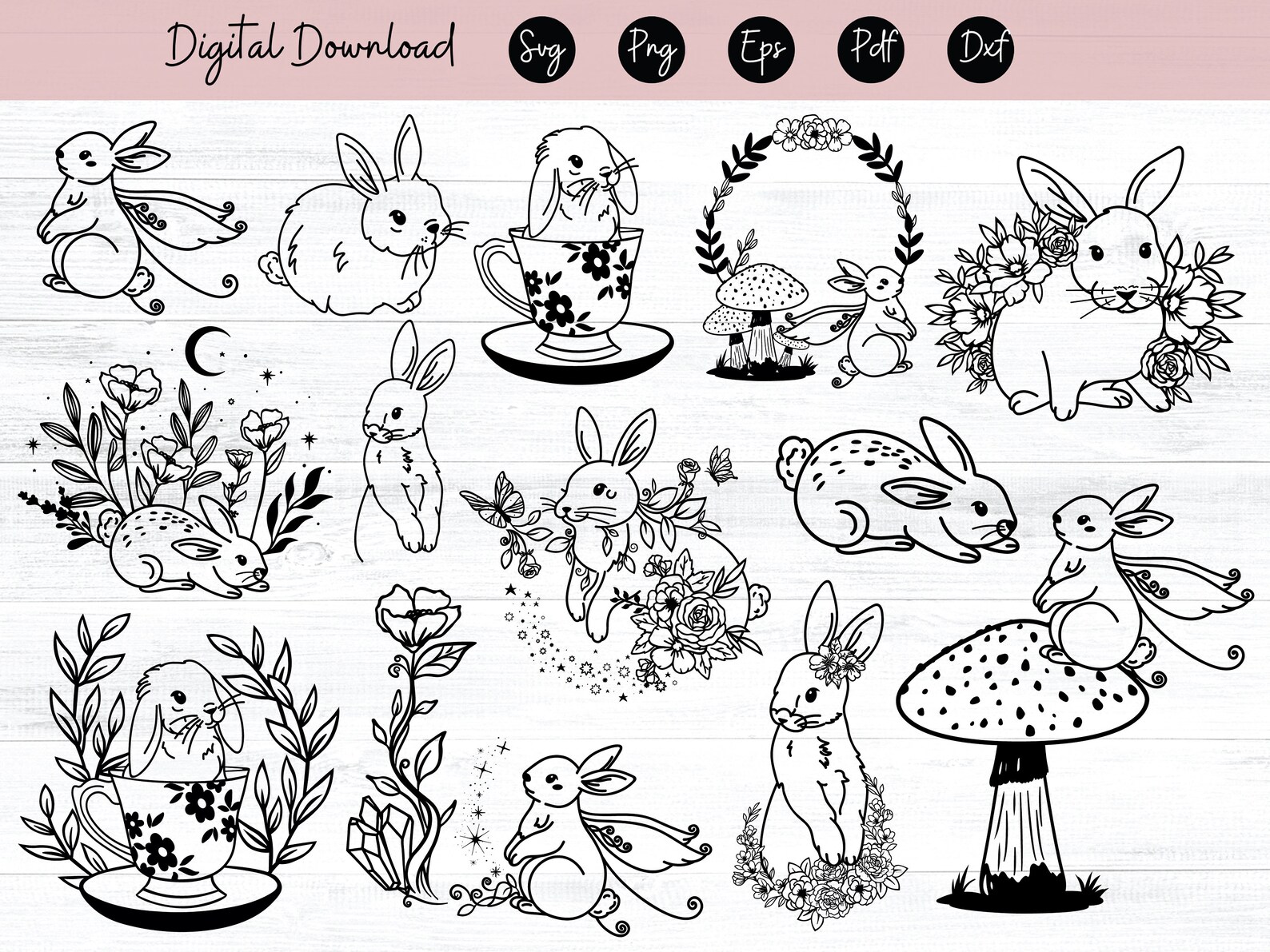 Bunny SVG Cute Bunny SVG Rabbit Head Svg Spring Svg Rabbit SVG Cut File ...