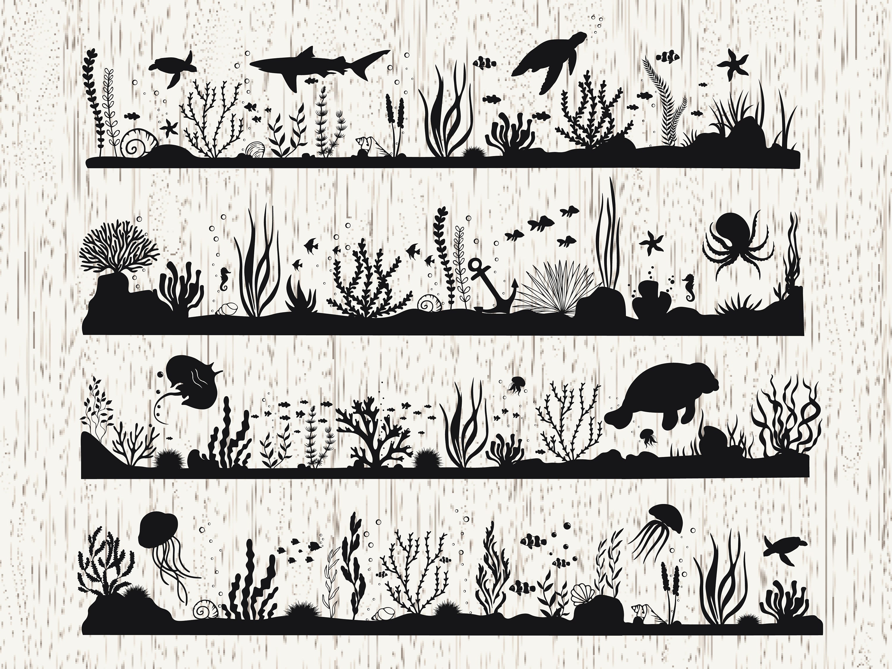 Sea Scene Svg Undersea With Fish Svg Corals Reef Svg - Etsy