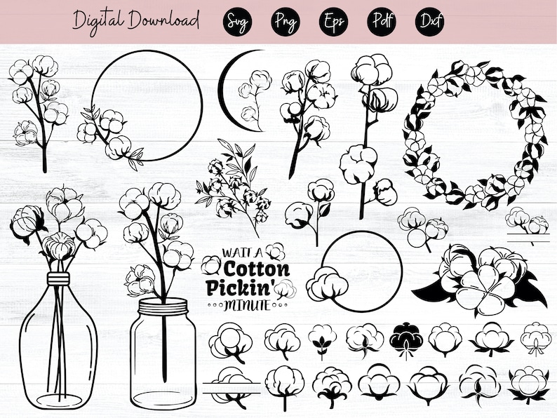 Cotton svg - Etsy